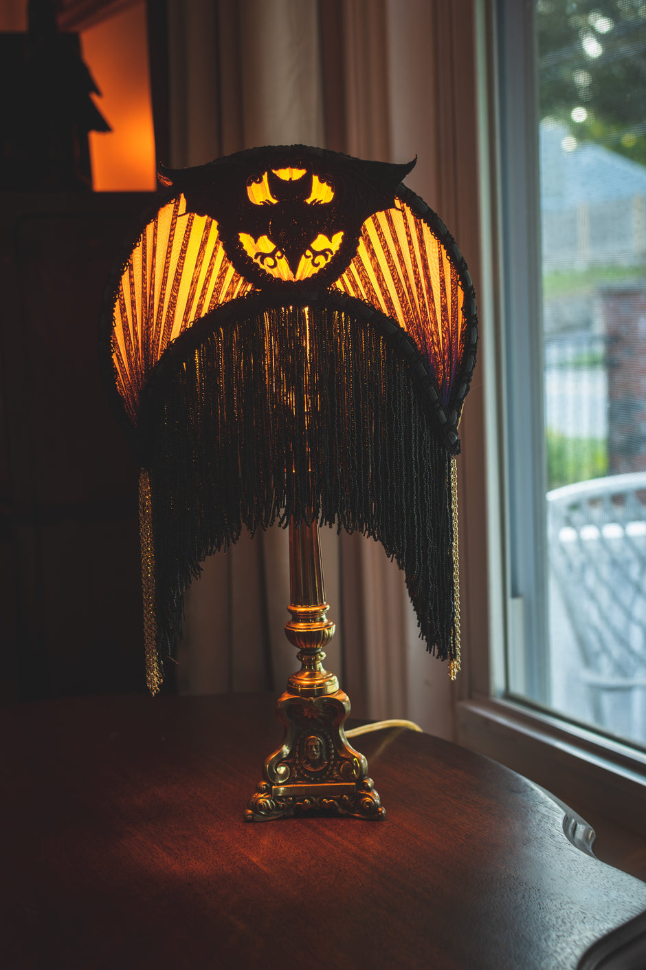 Black & Red Gothic Lampshade – Sacred Remains Lampshades